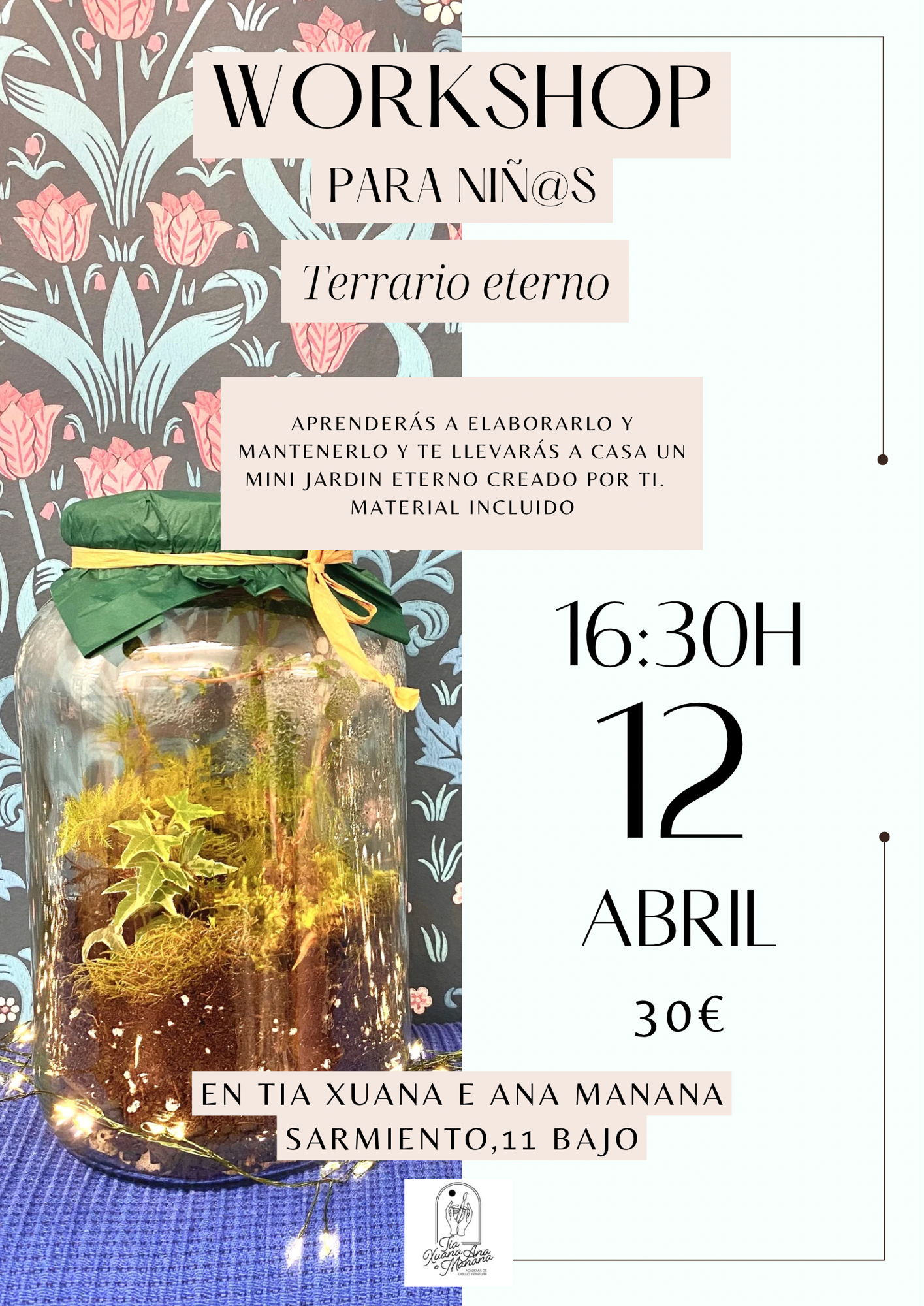 Taller terrario eterno | Academia de dibujo y pintura en Pontevedra Tía ...